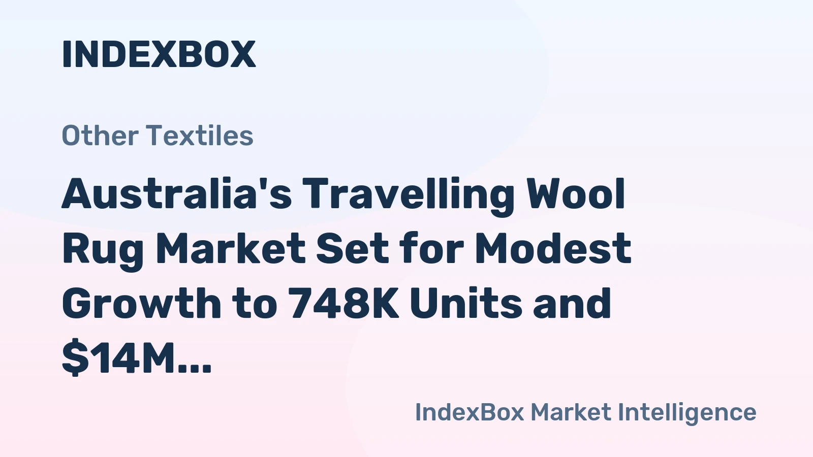 Australia's Travelling Wool Rug Market Set for Modest Growth to 748K Units and $14M Value
