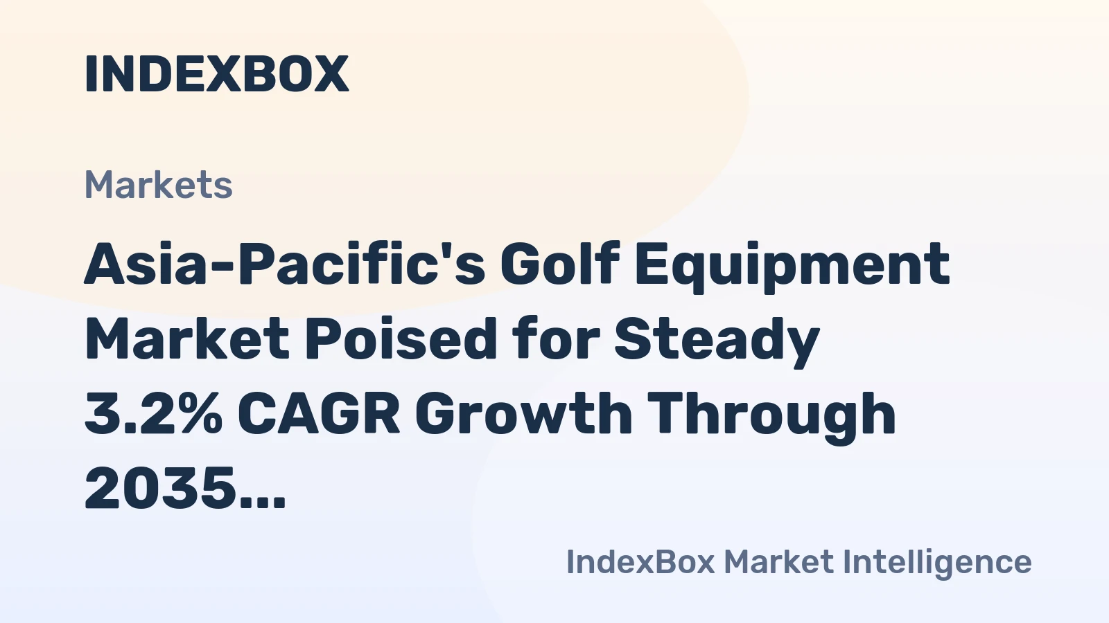 Asia-Pacific's Golf Equipment Market Poised for Steady 3.2% CAGR Growth Through 2035