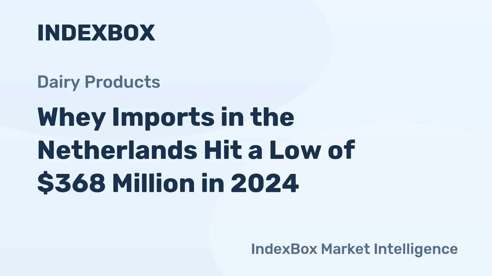 Whey Imports in the Netherlands Hit a Low of $368 Million in 2024