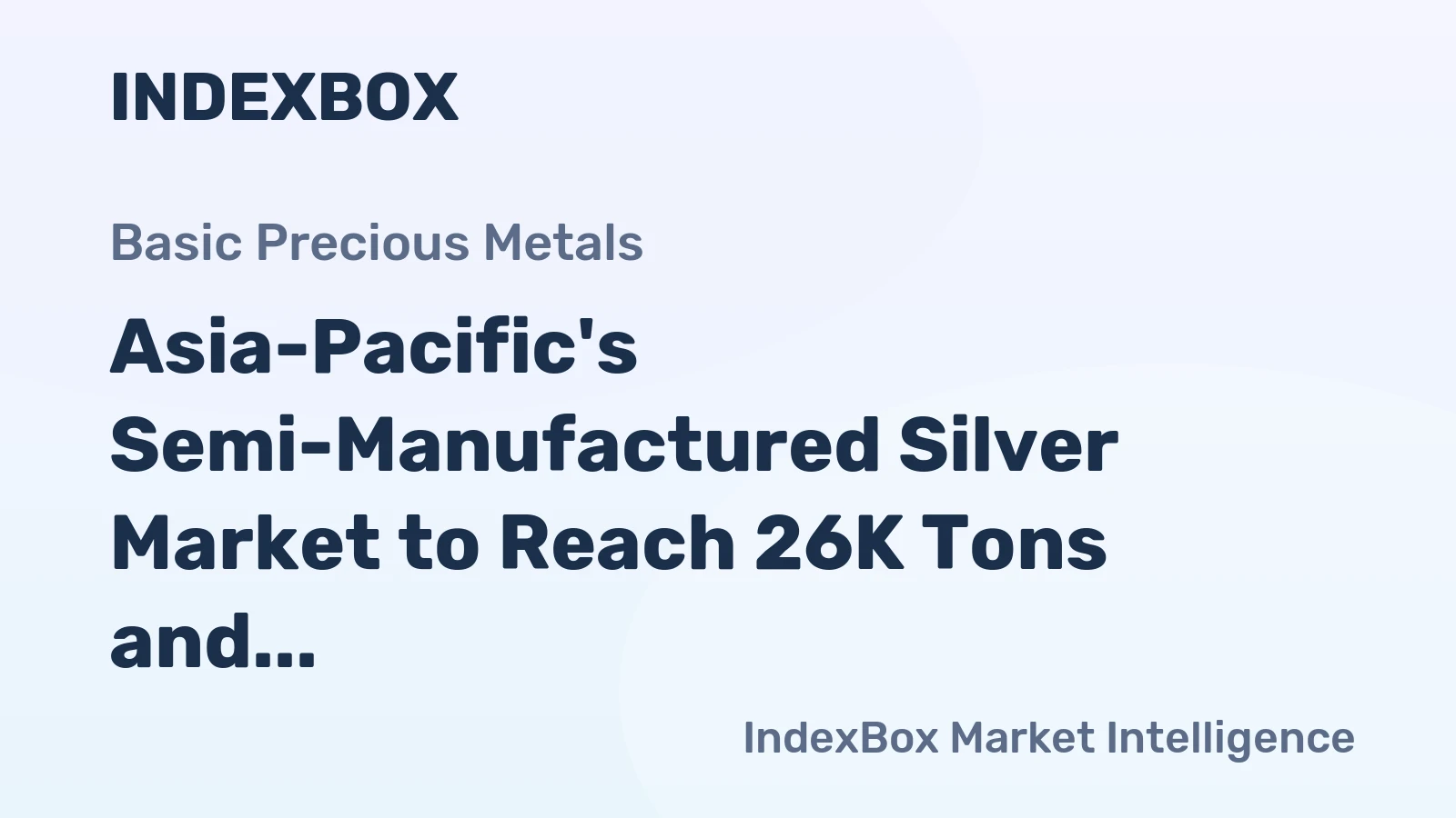 Asia-Pacific's Semi-Manufactured Silver Market to Reach 26K Tons and $19.2 Billion by 2035