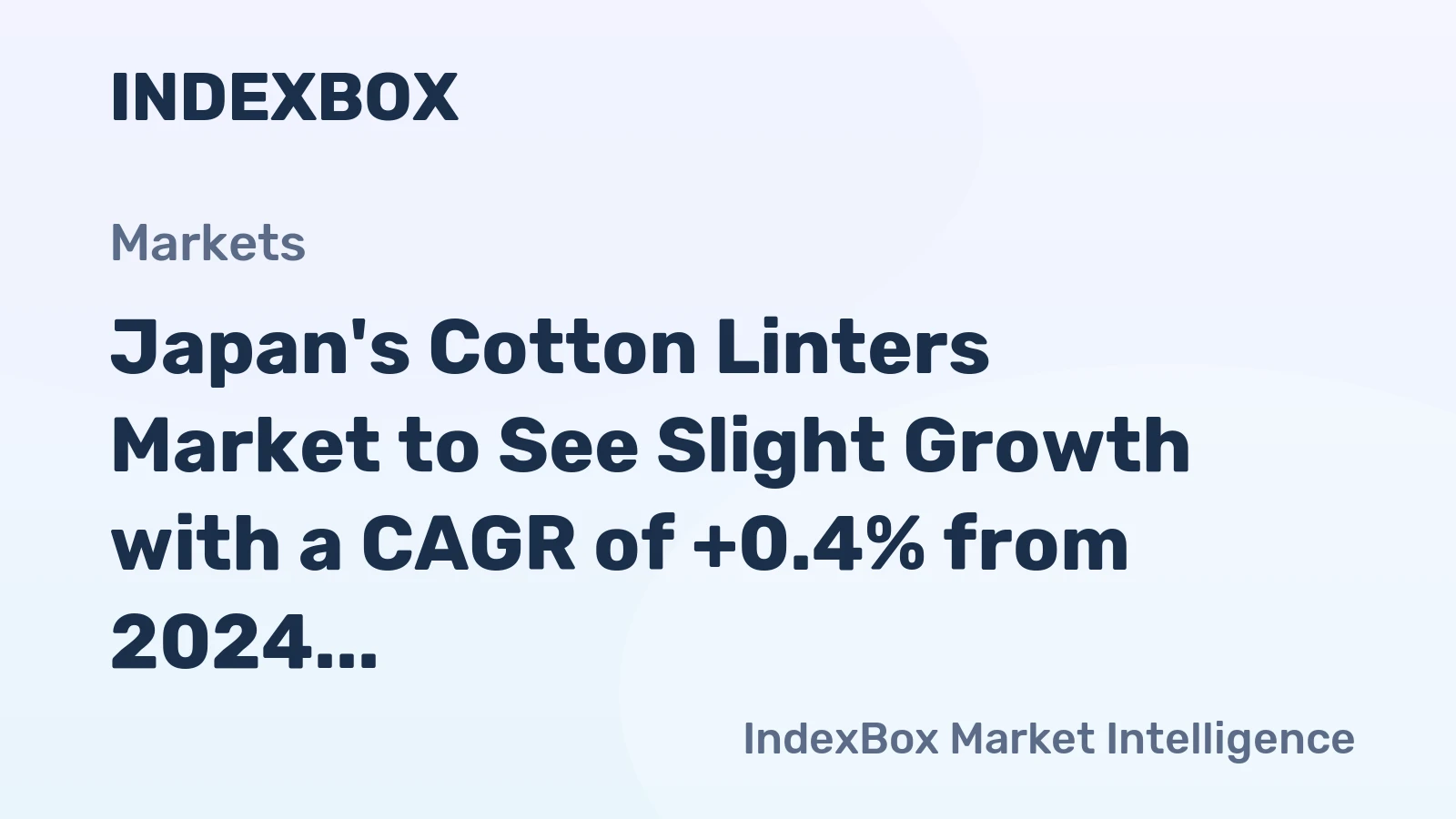 Japan's Cotton Linters Market to See Slight Growth with a CAGR of +0.4% from 2024 to 2035