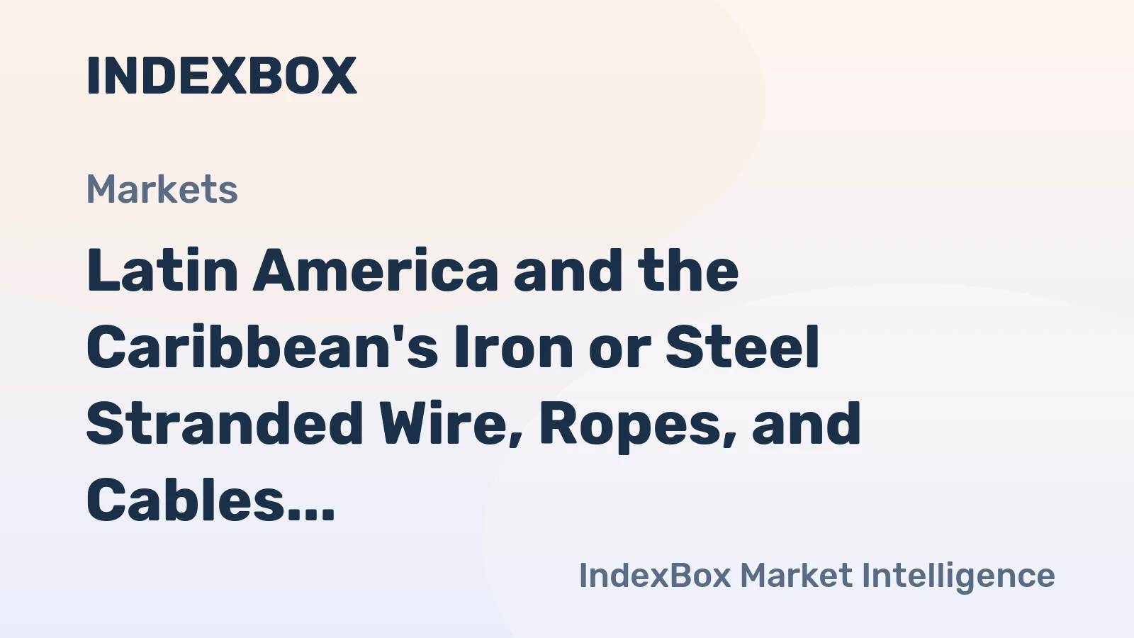 Latin America and the Caribbean's Iron or Steel Stranded Wire, Ropes, and Cables Market to See +1.2% CAGR Growth Through 2035