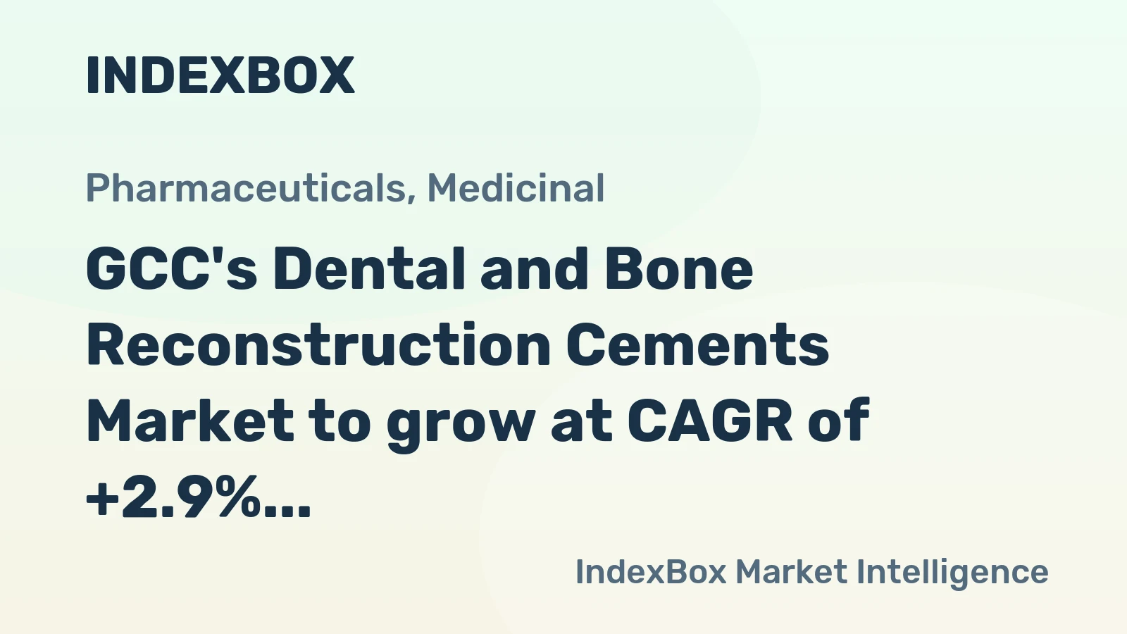 GCC's Dental and Bone Reconstruction Cements Market to grow at CAGR of +2.9% reaching $265M by 2035