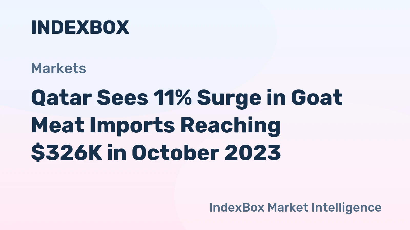 Qatar Sees 11% Surge in Goat Meat Imports Reaching $326K in October 2023