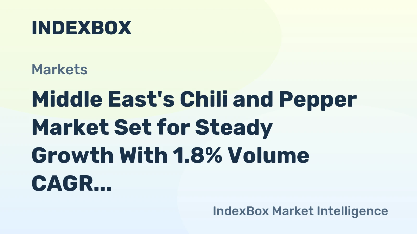 Middle East's Chili and Pepper Market Set for Steady Growth With 1.8% Volume CAGR Through 2035
