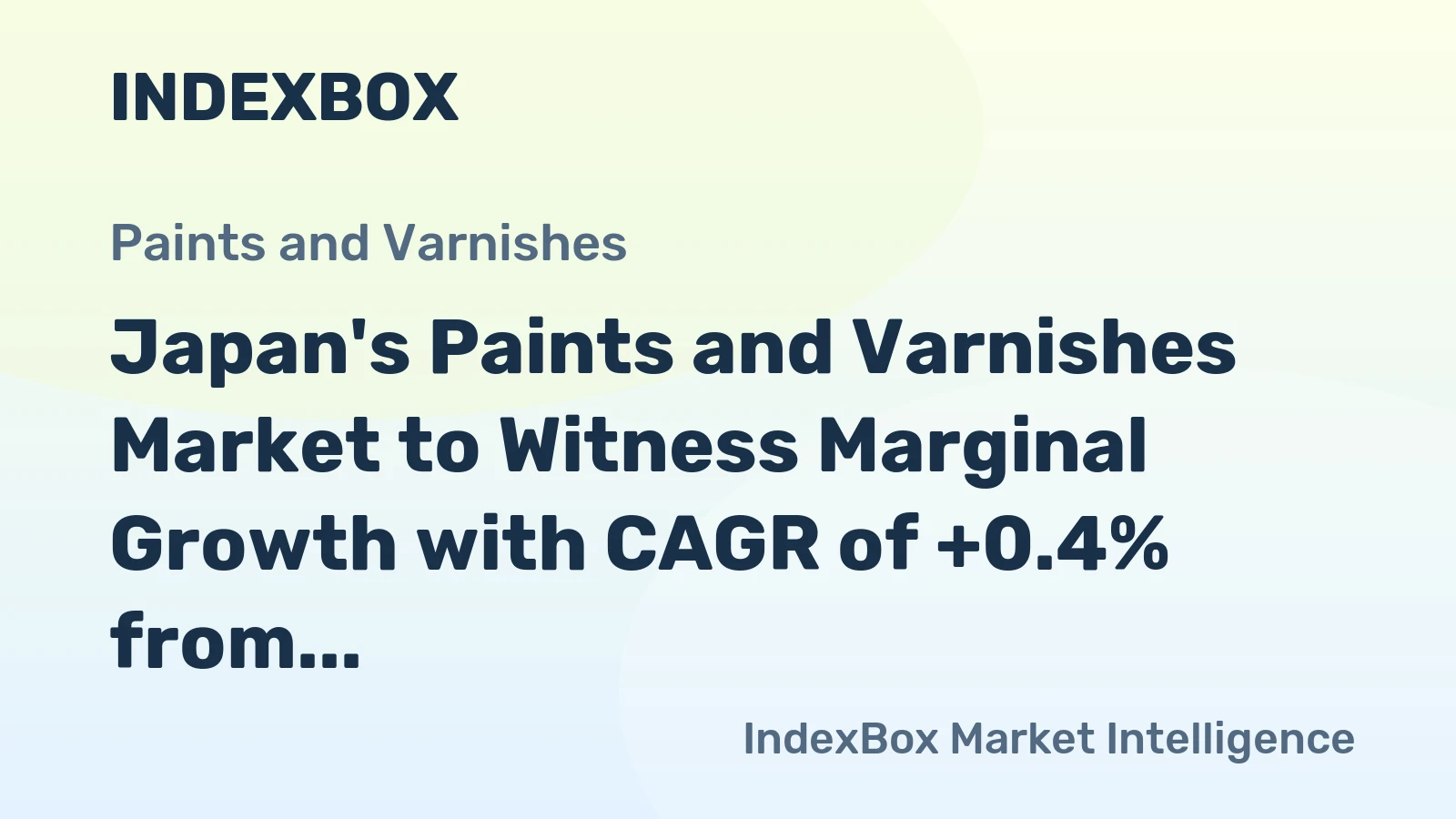 Japan's Paints and Varnishes Market to Witness Marginal Growth with CAGR of +0.4% from 2024-2035, Reaching $6.8B