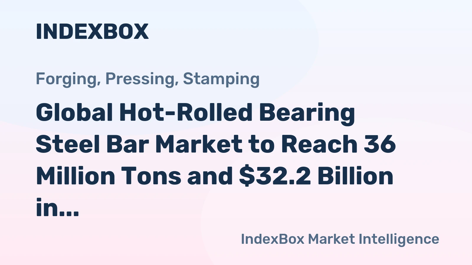 Global Hot-Rolled Bearing Steel Bar Market to Reach 36 Million Tons and $32.2 Billion in Value by 2035