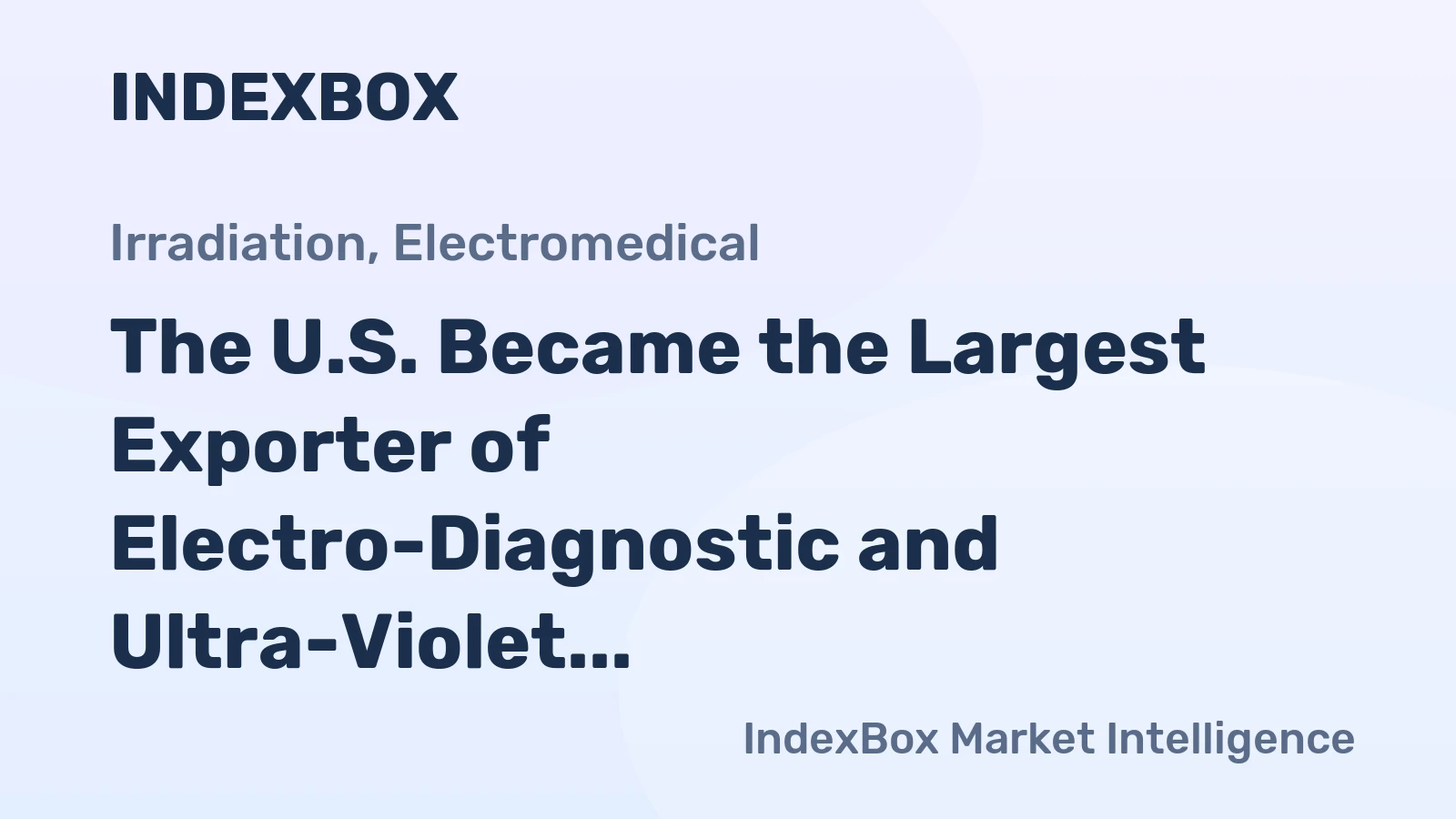 The U.S. Became the Largest Exporter of Electro-Diagnostic and Ultra-Violet or Infra-Red Ray Apparatus in the World, with $5.6B in 2014