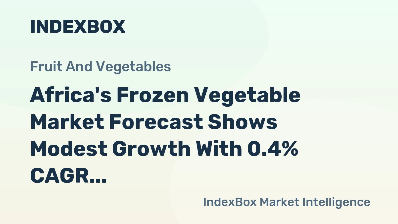 Africa's Frozen Vegetable Market Forecast Shows Modest Growth With 0.4% CAGR Through 2035