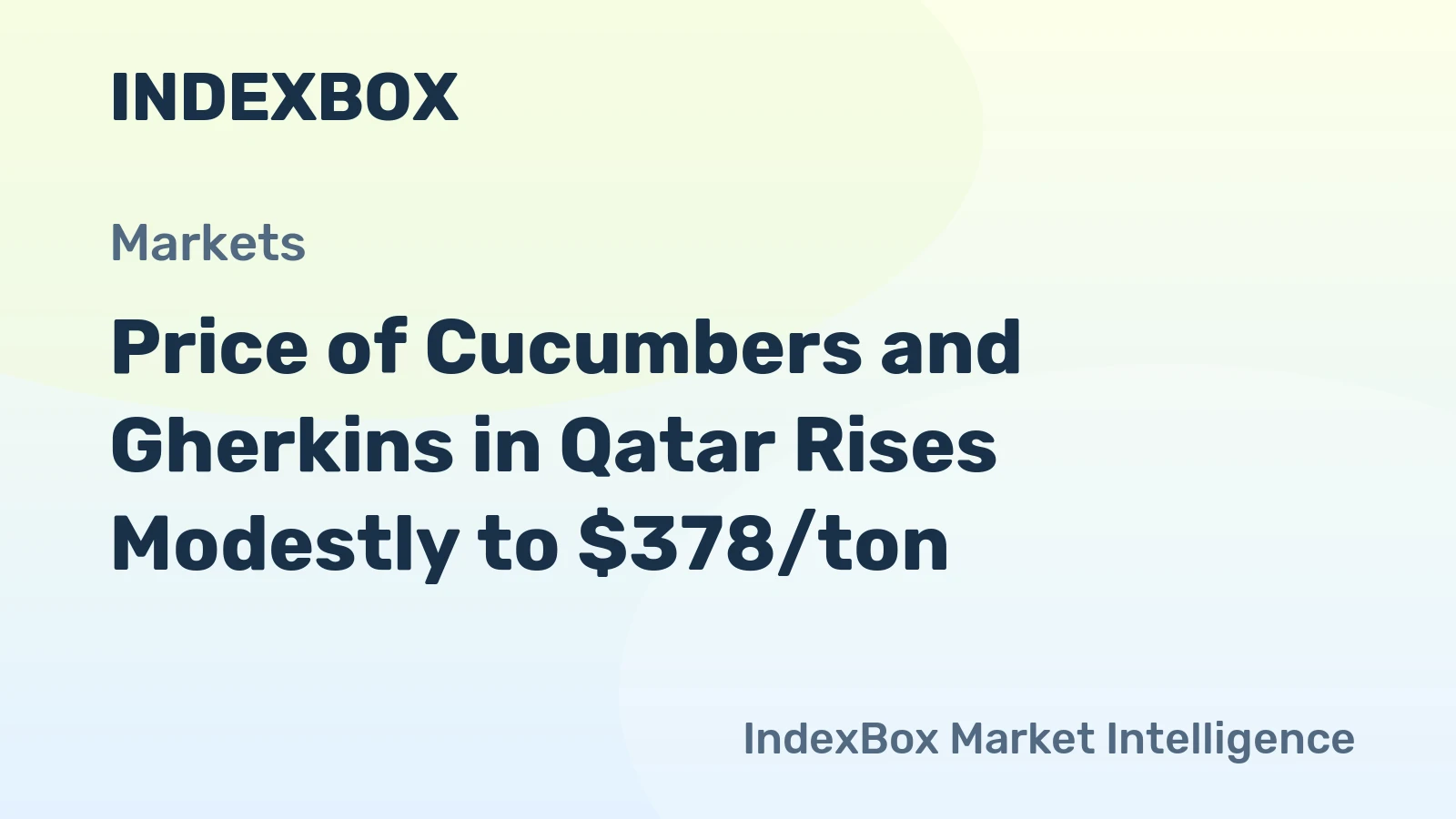 Price of Cucumbers and Gherkins in Qatar Rises Modestly to $378/ton
