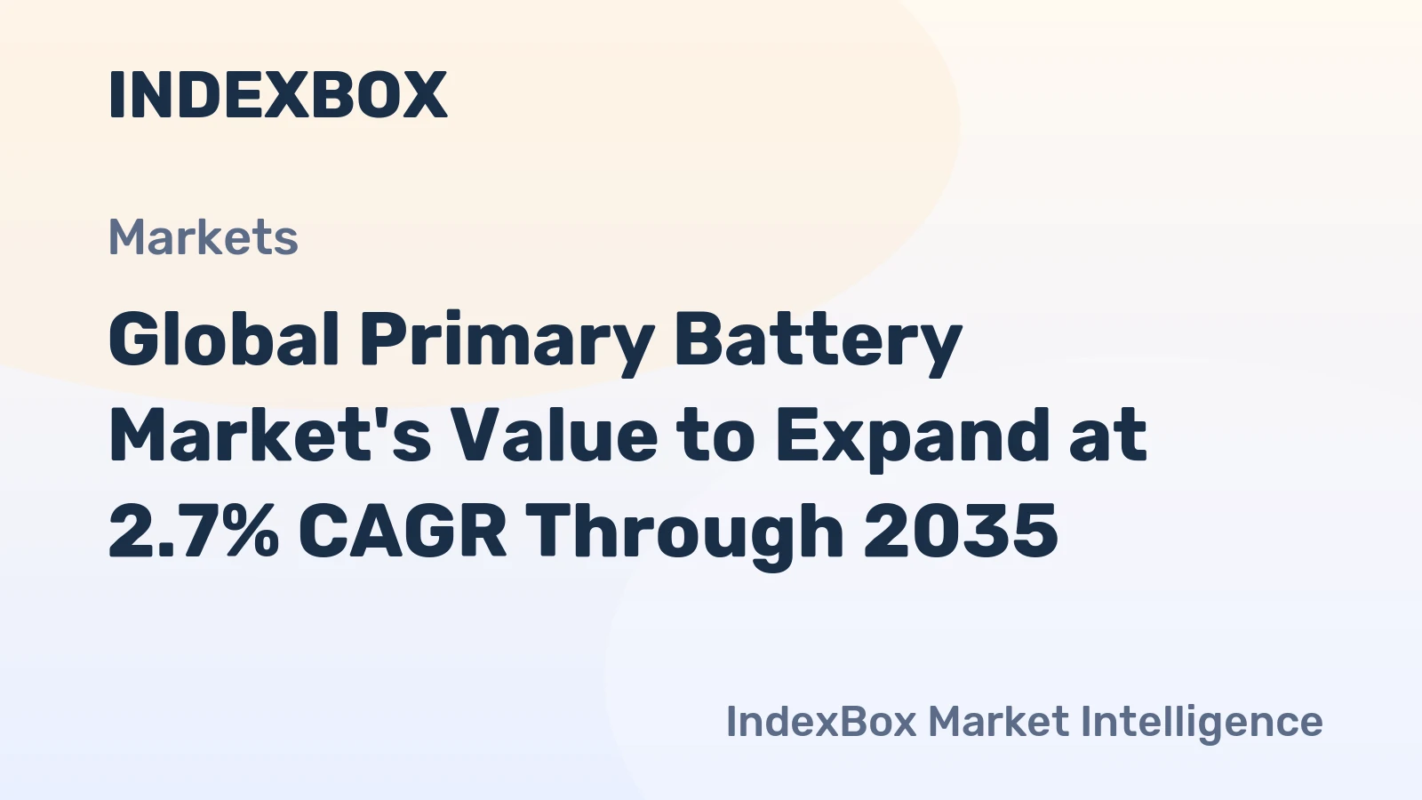 Global Primary Battery Market's Value to Expand at 2.7% CAGR Through 2035
