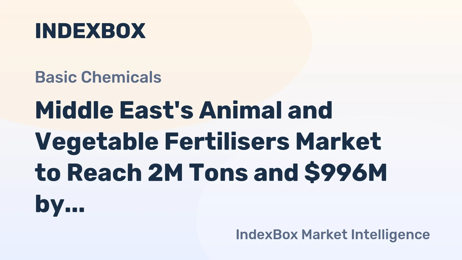 Middle East's Animal and Vegetable Fertilisers Market to Reach 2M Tons and $996M by 2035
