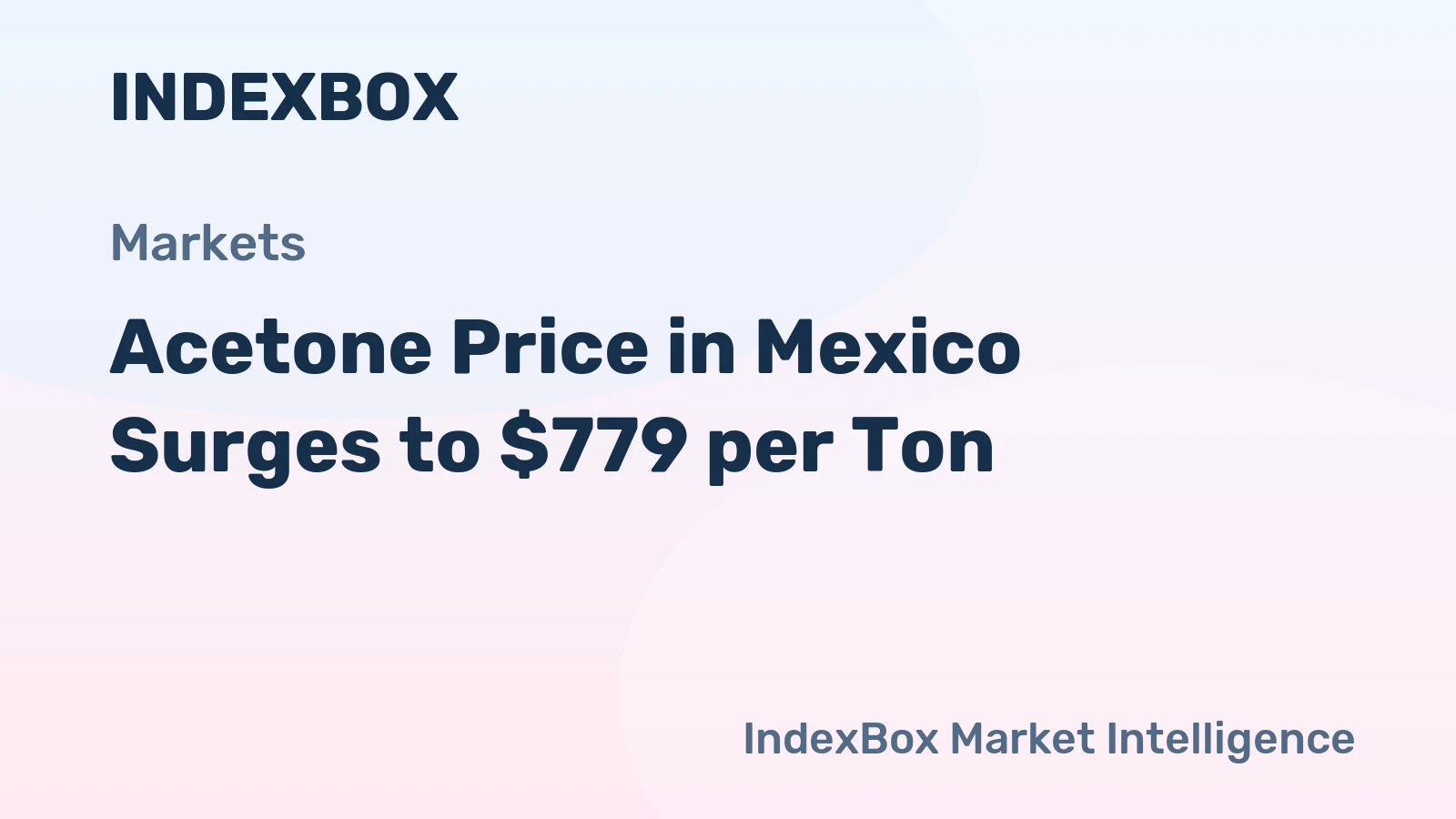 Acetone Price in Mexico Surges to $779 per Ton