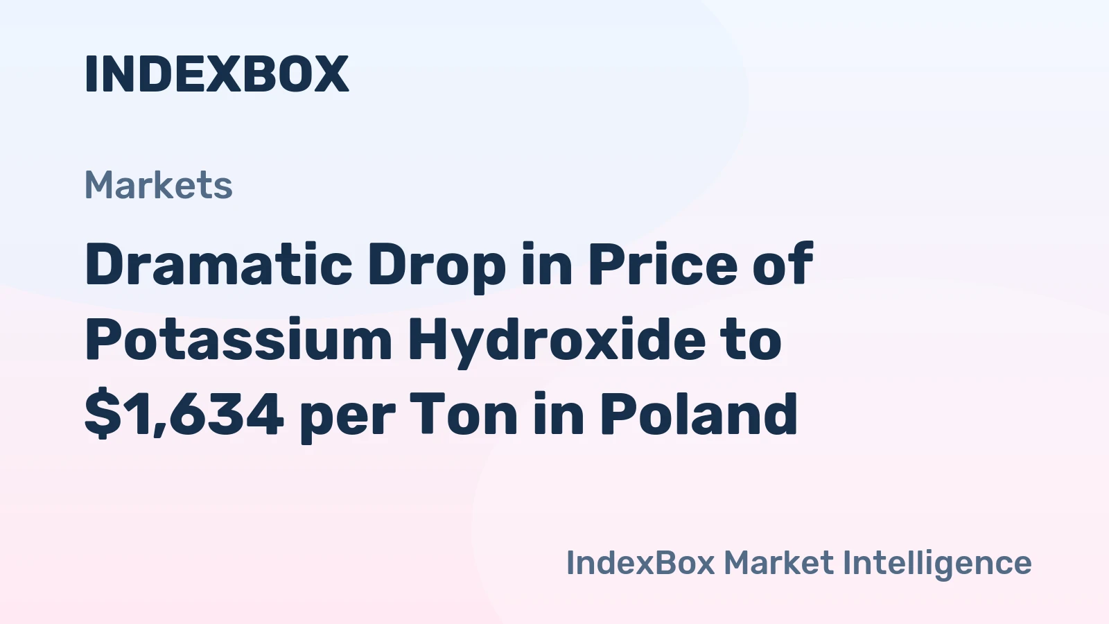 Dramatic Drop in Price of Potassium Hydroxide to $1,634 per Ton in Poland