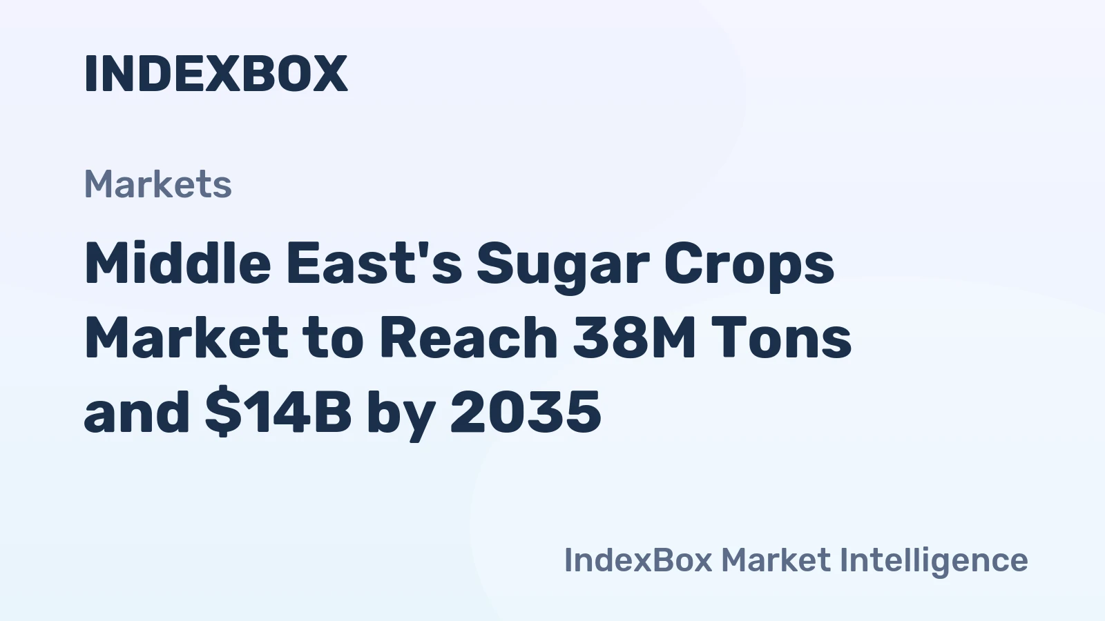 Middle East's Sugar Crops Market to Reach 38M Tons and $14B by 2035