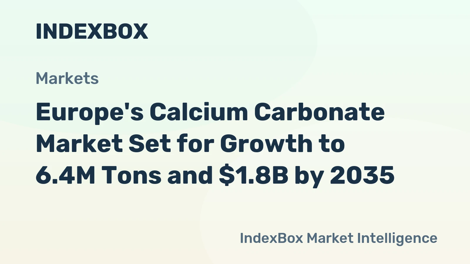 Europe's Calcium Carbonate Market Set for Growth to 6.4M Tons and $1.8B by 2035