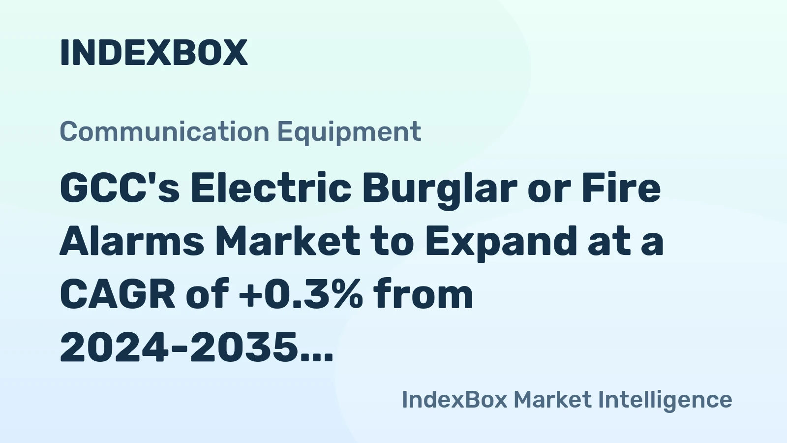 GCC's Electric Burglar or Fire Alarms Market to Expand at a CAGR of +0.3% from 2024-2035