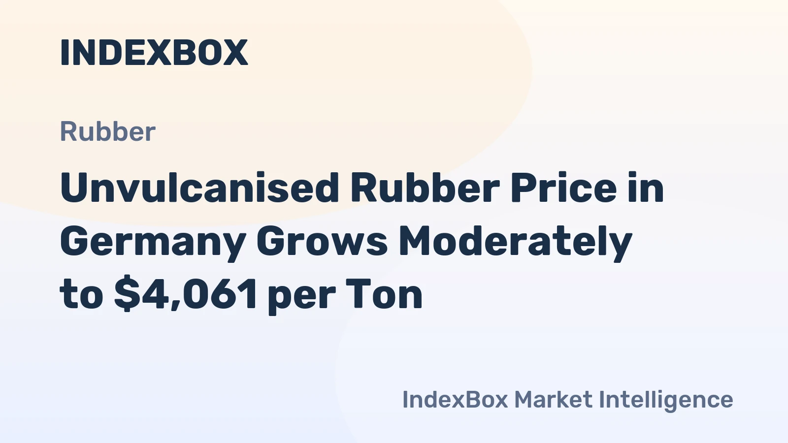 Unvulcanised Rubber Price in Germany Grows Moderately to $4,061 per Ton