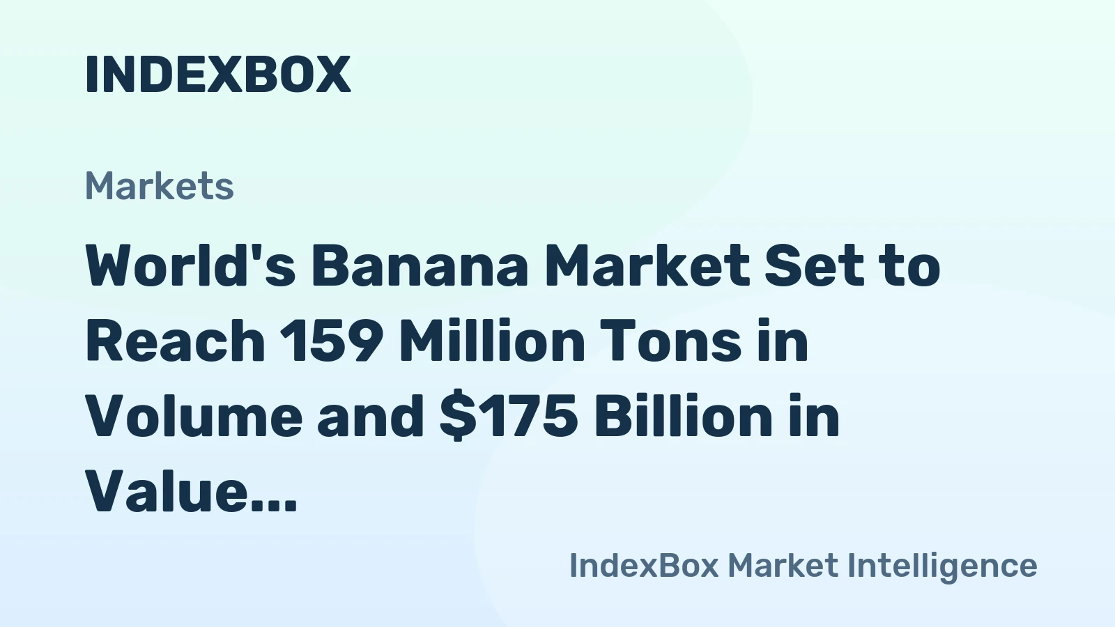 World's Banana Market Set to Reach 159 Million Tons in Volume and $175 Billion in Value by 2035
