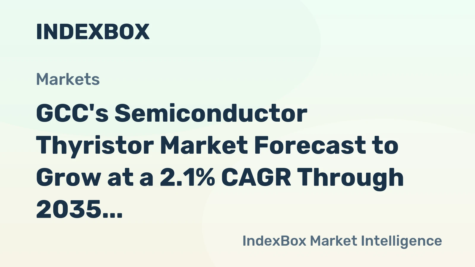 GCC's Semiconductor Thyristor Market Forecast to Grow at a 2.1% CAGR Through 2035