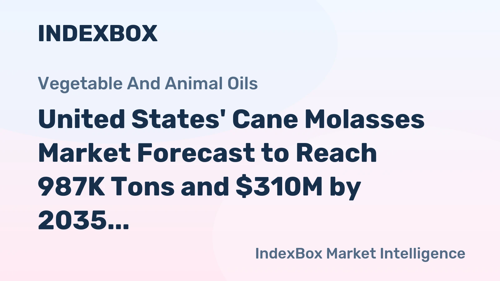 United States' Cane Molasses Market Forecast to Reach 987K Tons and $310M by 2035