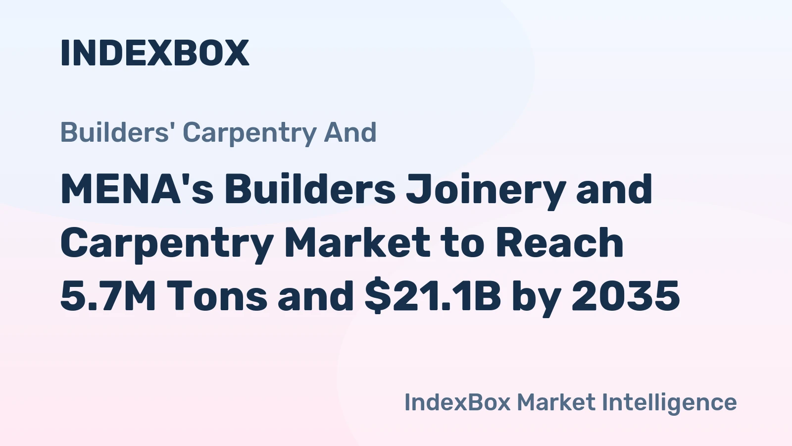 MENA's Builders Joinery and Carpentry Market to Reach 5.7M Tons and $21.1B by 2035