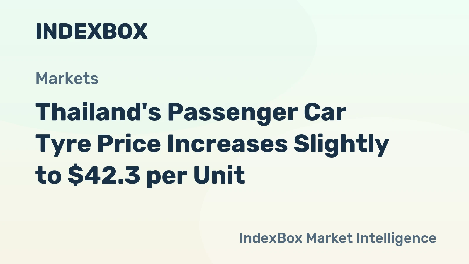 Thailand's Passenger Car Tyre Price Increases Slightly to $42.3 per Unit