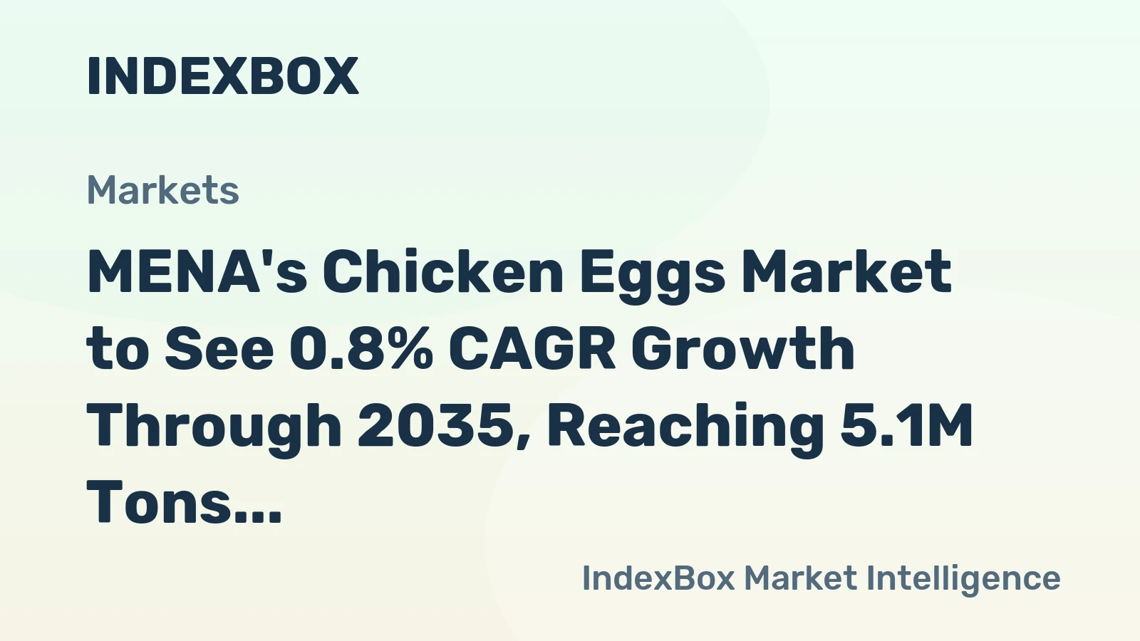 MENA's Chicken Eggs Market to See 0.8% CAGR Growth Through 2035, Reaching 5.1M Tons