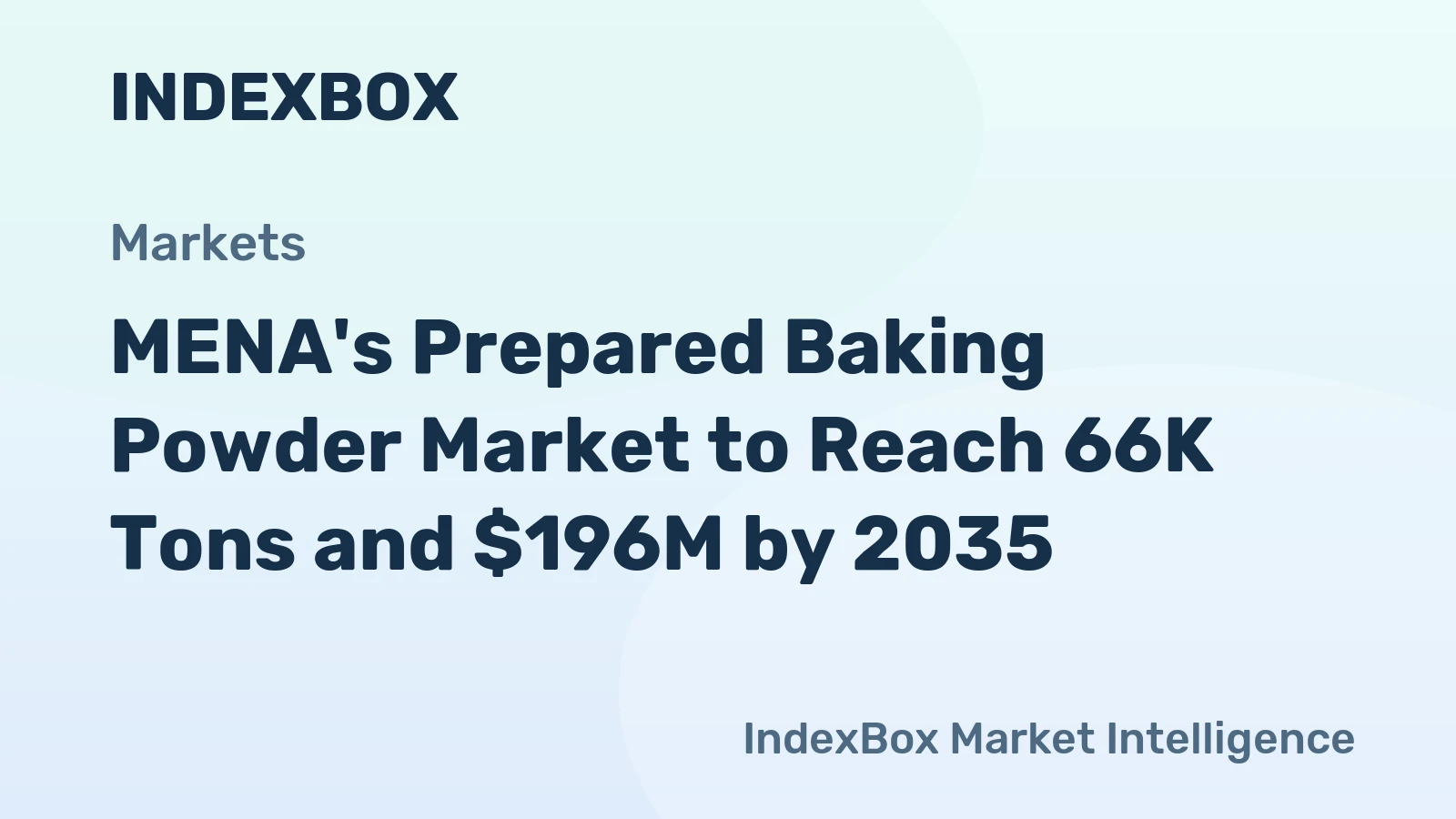 MENA's Prepared Baking Powder Market to Reach 66K Tons and $196M by 2035