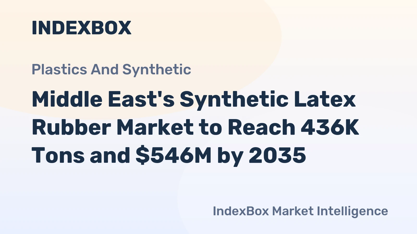Middle East's Synthetic Latex Rubber Market to Reach 436K Tons and $546M by 2035