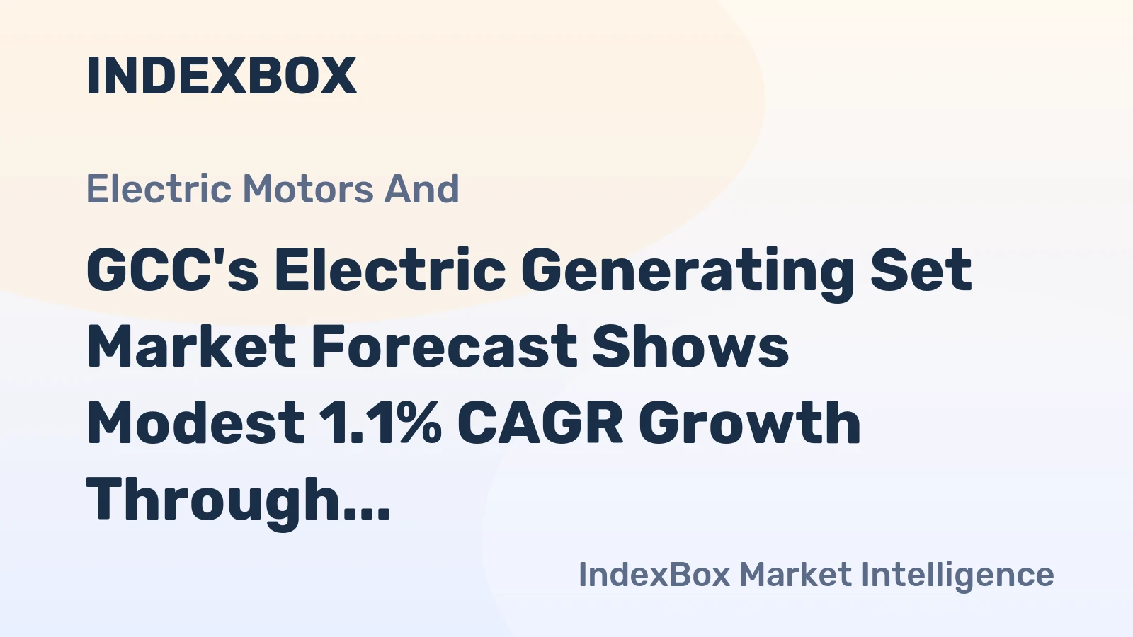 GCC's Electric Generating Set Market Forecast Shows Modest 1.1% CAGR Growth Through 2035