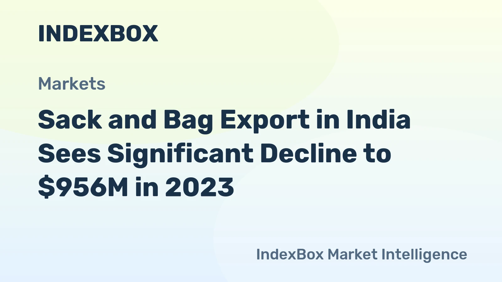 Sack and Bag Export in India Sees Significant Decline to $956M in 2023