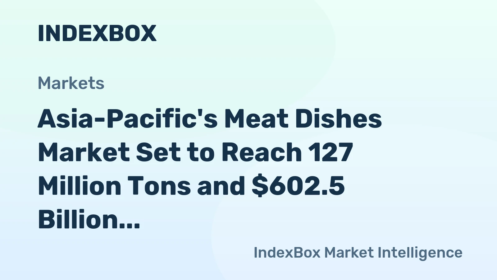 Asia-Pacific's Meat Dishes Market Set to Reach 127 Million Tons and $602.5 Billion by 2035