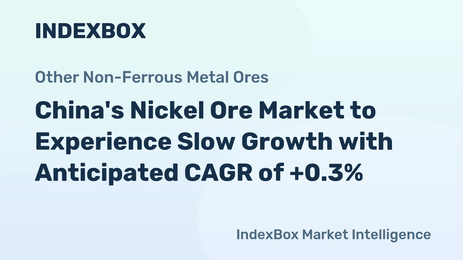 China's Nickel Ore Market to Experience Slow Growth with Anticipated CAGR of +0.3%