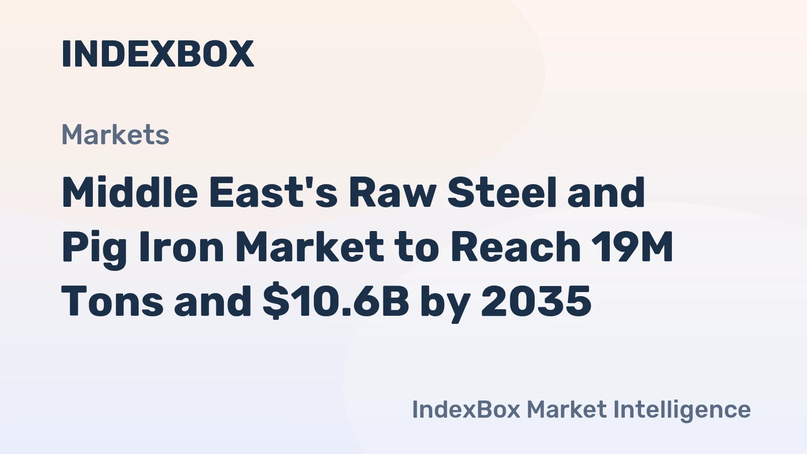 Middle East's Raw Steel and Pig Iron Market to Reach 19M Tons and $10.6B by 2035