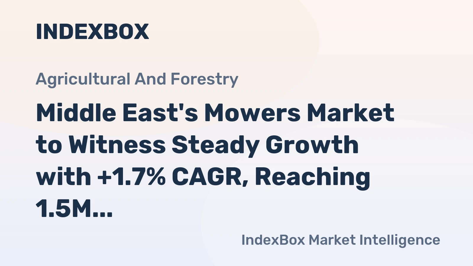 Middle East's Mowers Market to Witness Steady Growth with +1.7% CAGR, Reaching 1.5M Units by 2035