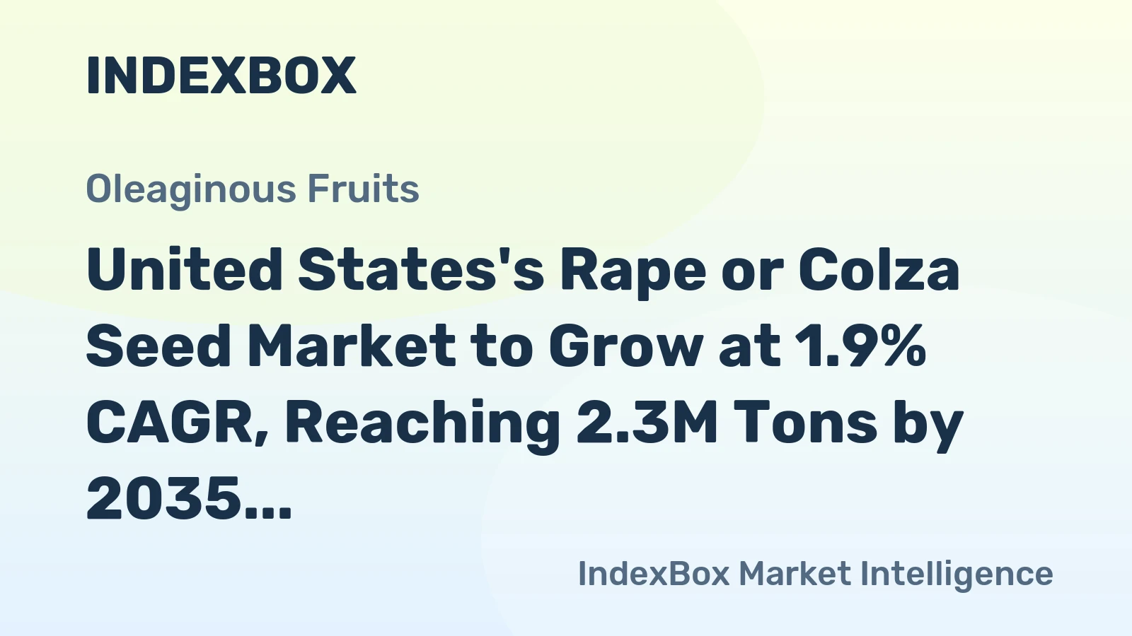 United States's Rape or Colza Seed Market to Grow at 1.9% CAGR, Reaching 2.3M Tons by 2035
