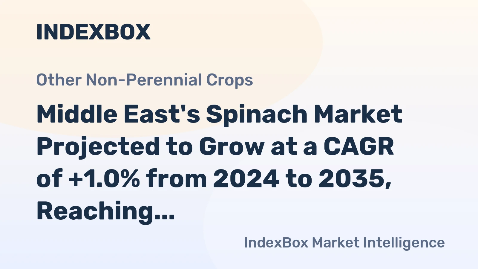Middle East's Spinach Market Projected to Grow at a CAGR of +1.0% from 2024 to 2035, Reaching 405K Tons