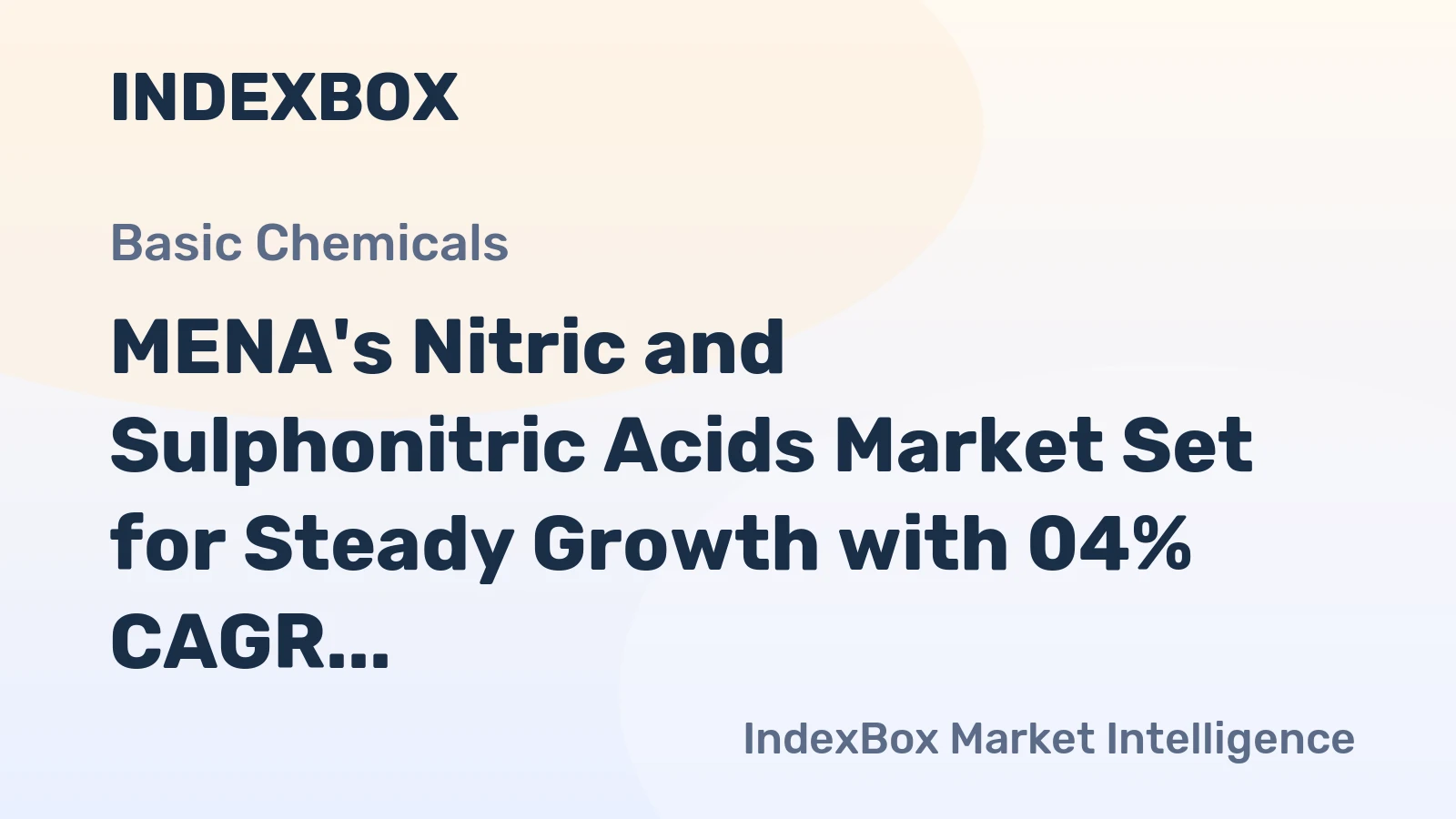 MENA's Nitric and Sulphonitric Acids Market Set for Steady Growth with 04% CAGR Through 2035