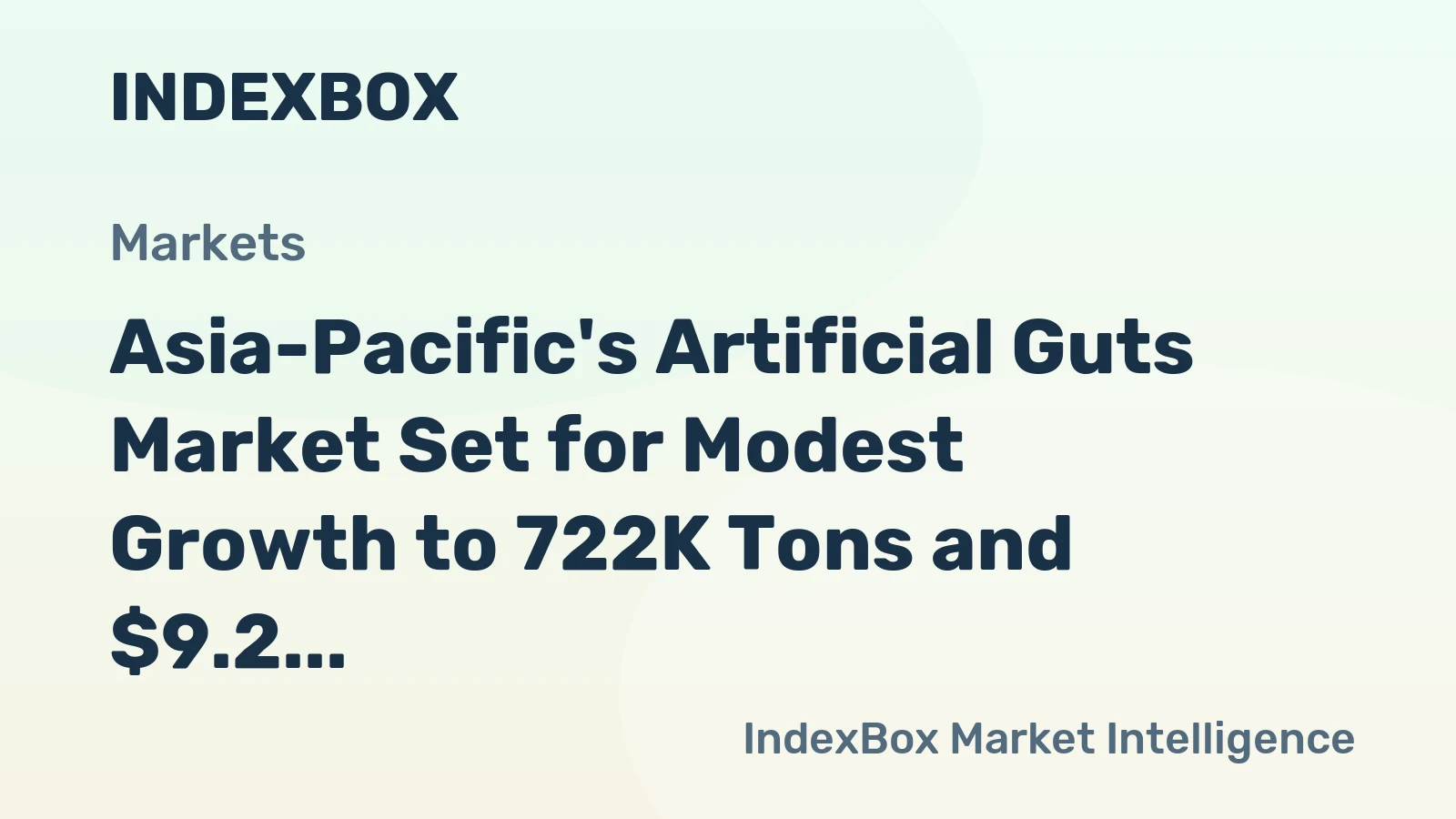Asia-Pacific's Artificial Guts Market Set for Modest Growth to 722K Tons and $9.2 Billion