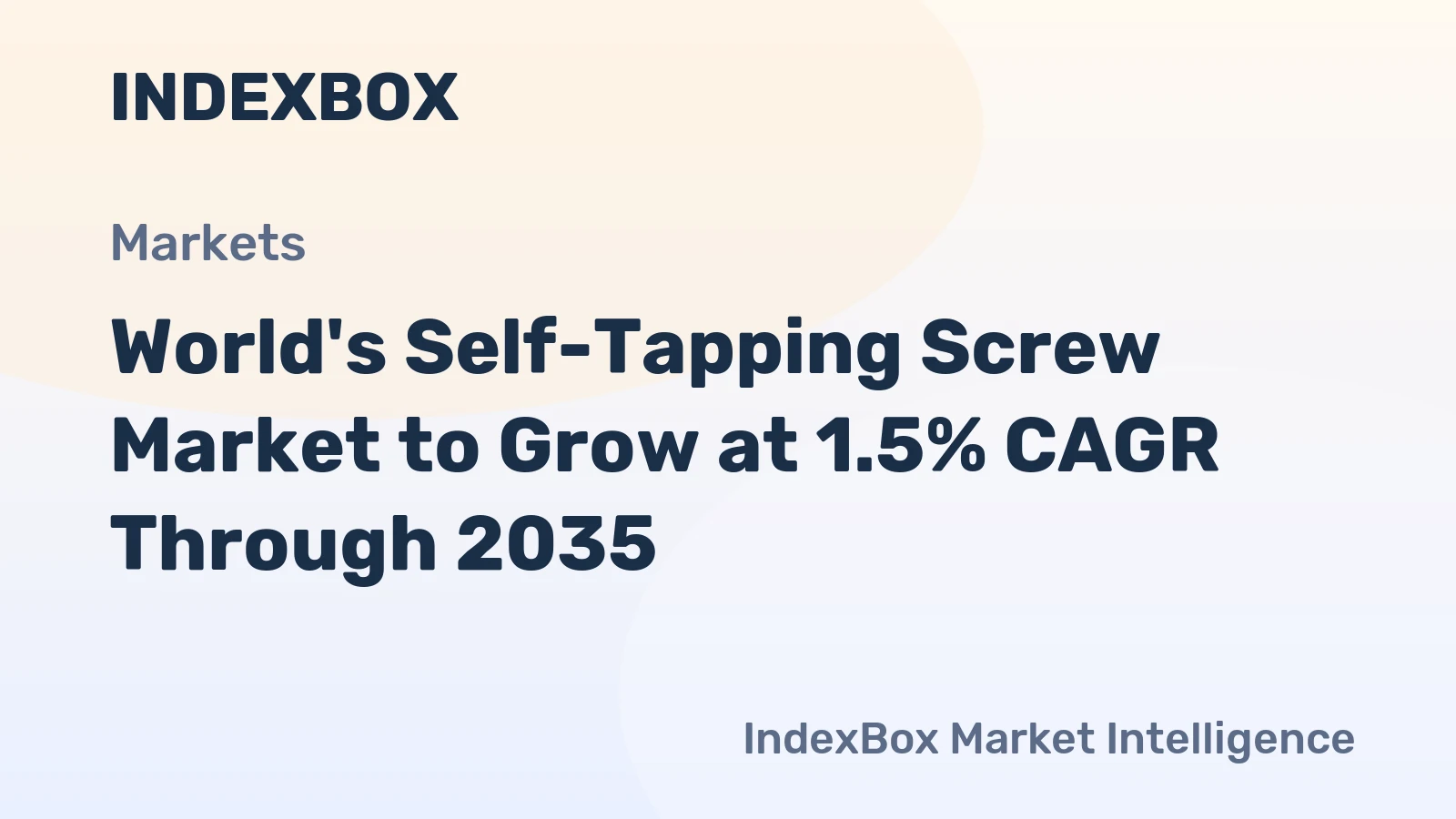 World's Self-Tapping Screw Market to Grow at 1.5% CAGR Through 2035