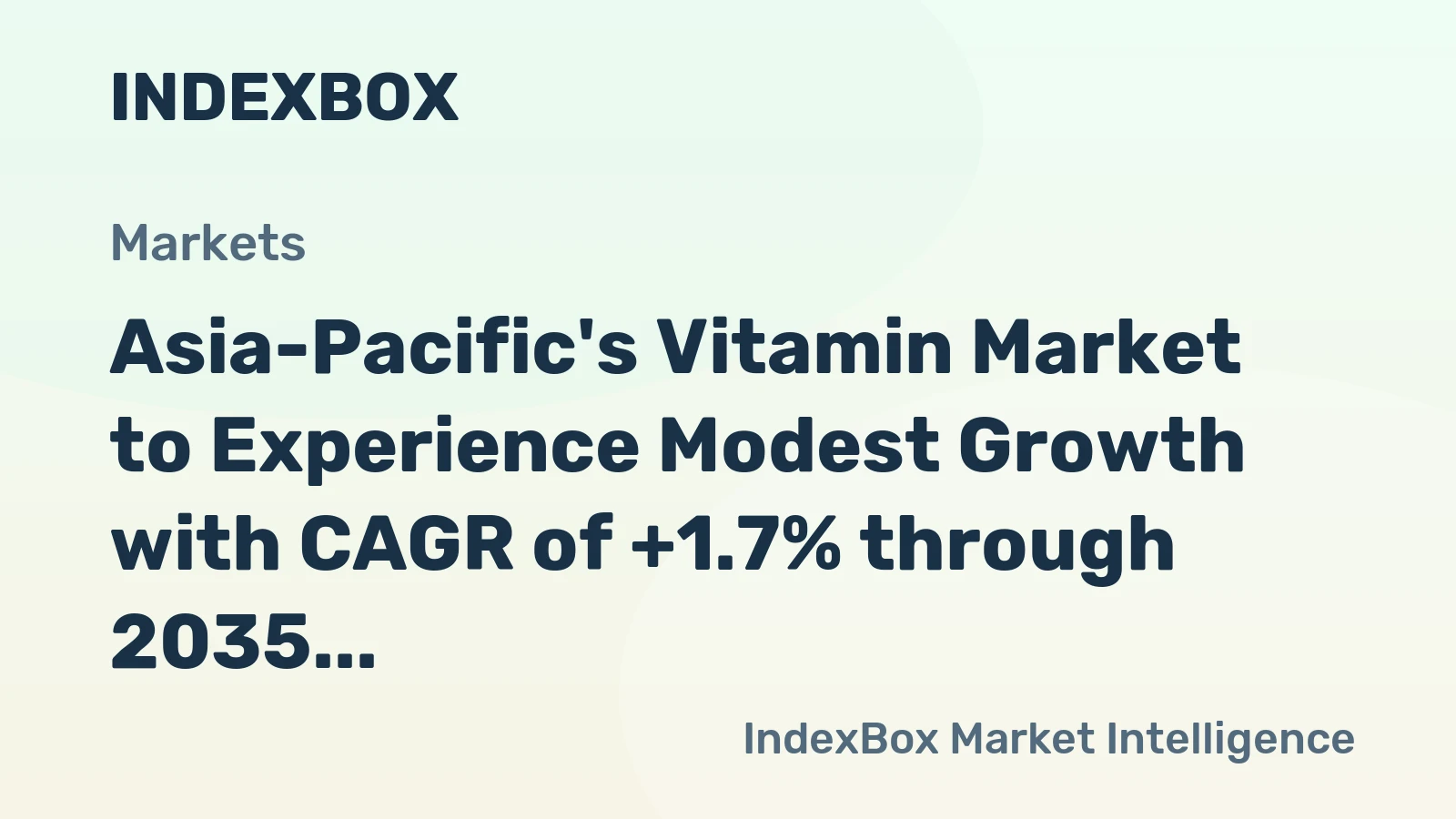 Asia-Pacific's Vitamin Market to Experience Modest Growth with CAGR of +1.7% through 2035