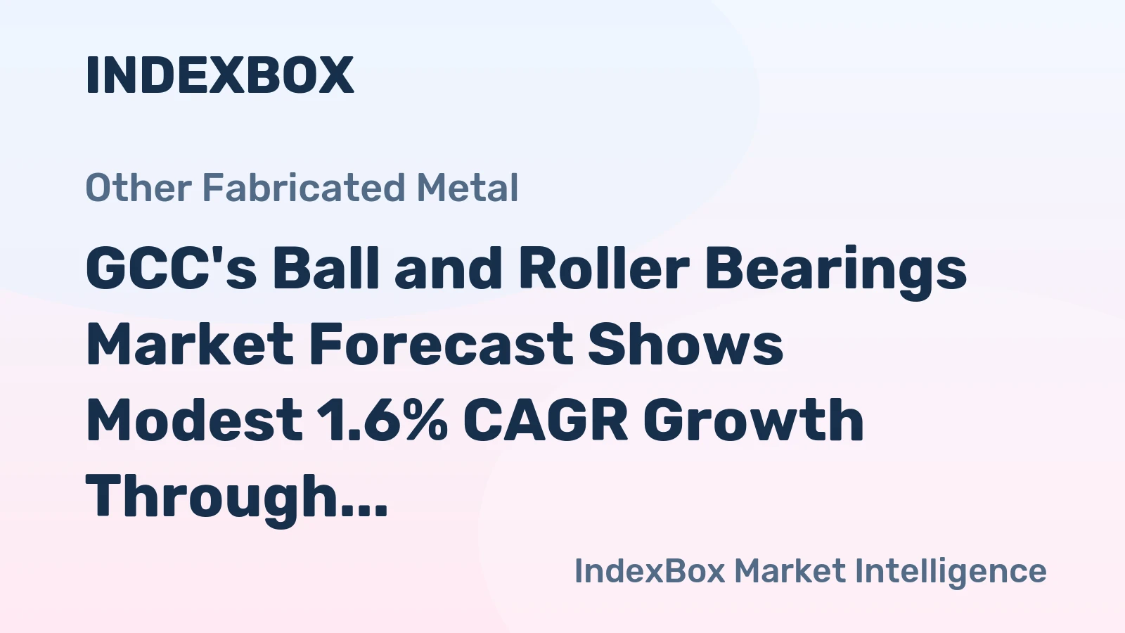 GCC's Ball and Roller Bearings Market Forecast Shows Modest 1.6% CAGR Growth Through 2035