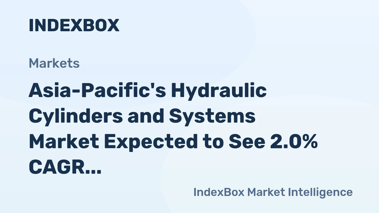 Asia-Pacific's Hydraulic Cylinders and Systems Market Expected to See 2.0% CAGR Growth Through 2035