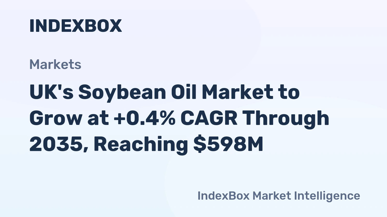 UK's Soybean Oil Market to Grow at +0.4% CAGR Through 2035, Reaching $598M