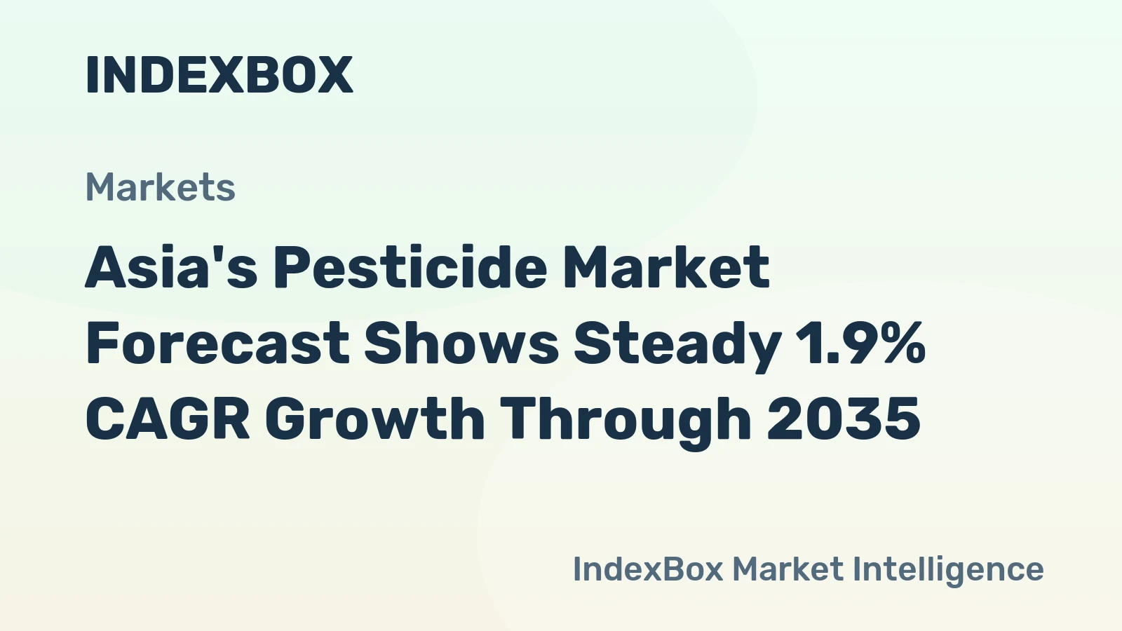 Asia's Pesticide Market Forecast Shows Steady 1.9% CAGR Growth Through 2035