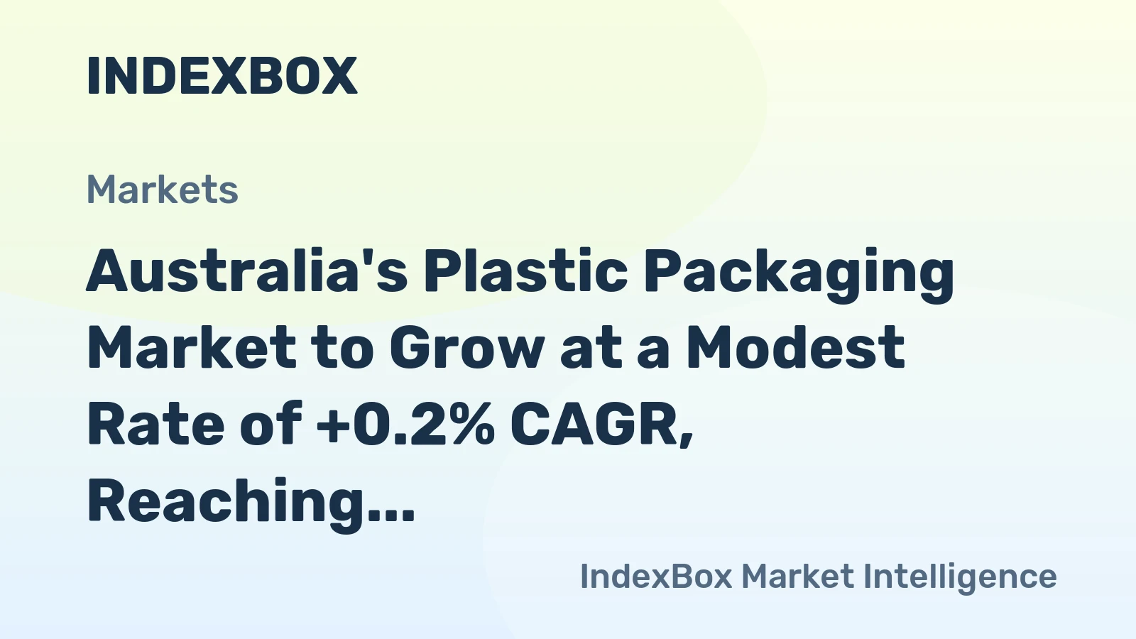 Australia's Plastic Packaging Market to Grow at a Modest Rate of +0.2% CAGR, Reaching 716K Tons by 2035