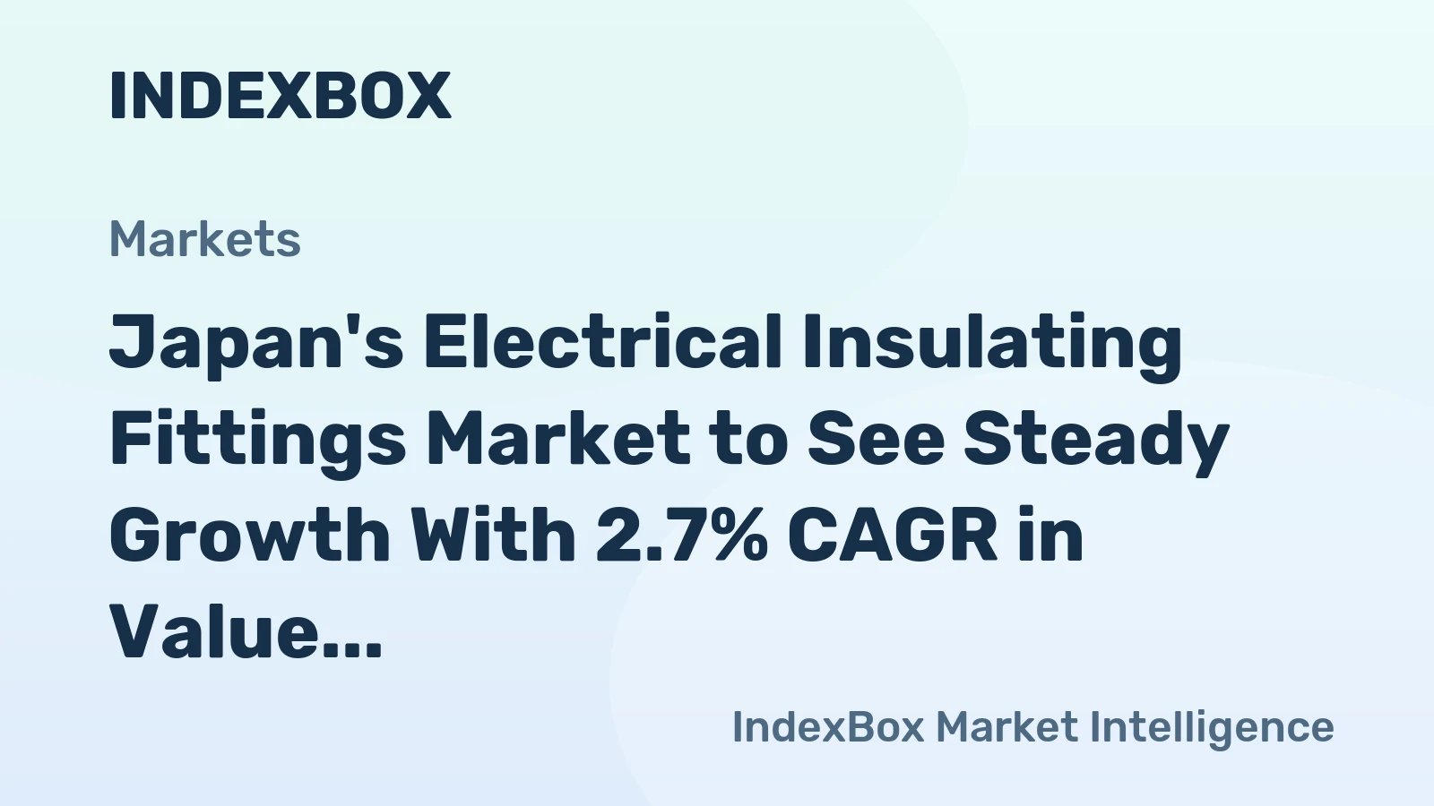 Japan's Electrical Insulating Fittings Market to See Steady Growth With 2.7% CAGR in Value Through 2035
