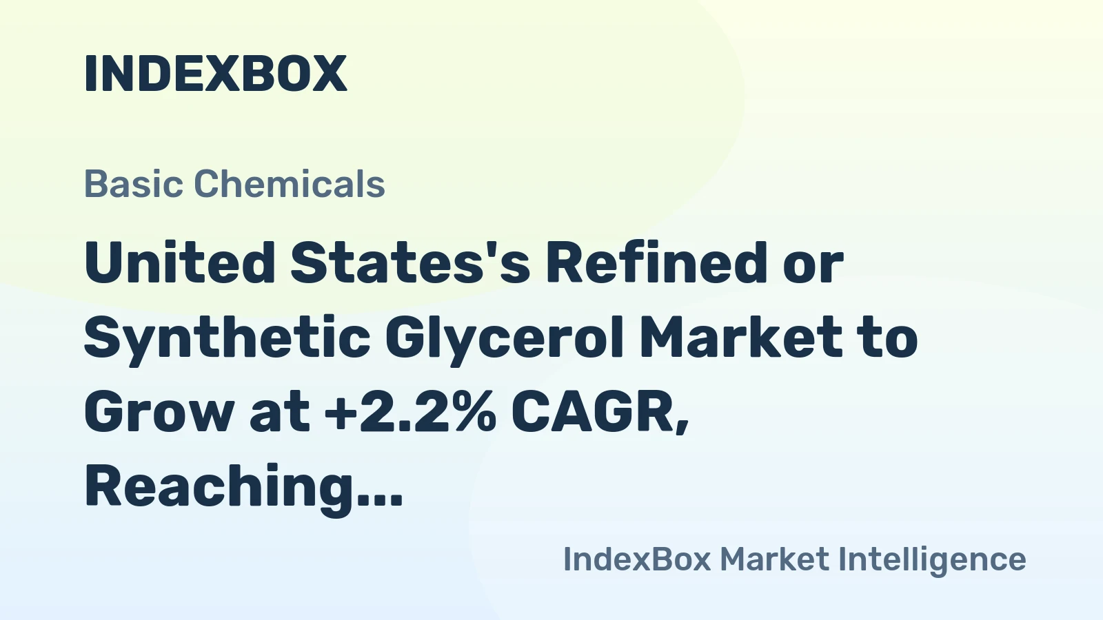 United States's Refined or Synthetic Glycerol Market to Grow at +2.2% CAGR, Reaching $1.3B by 2035