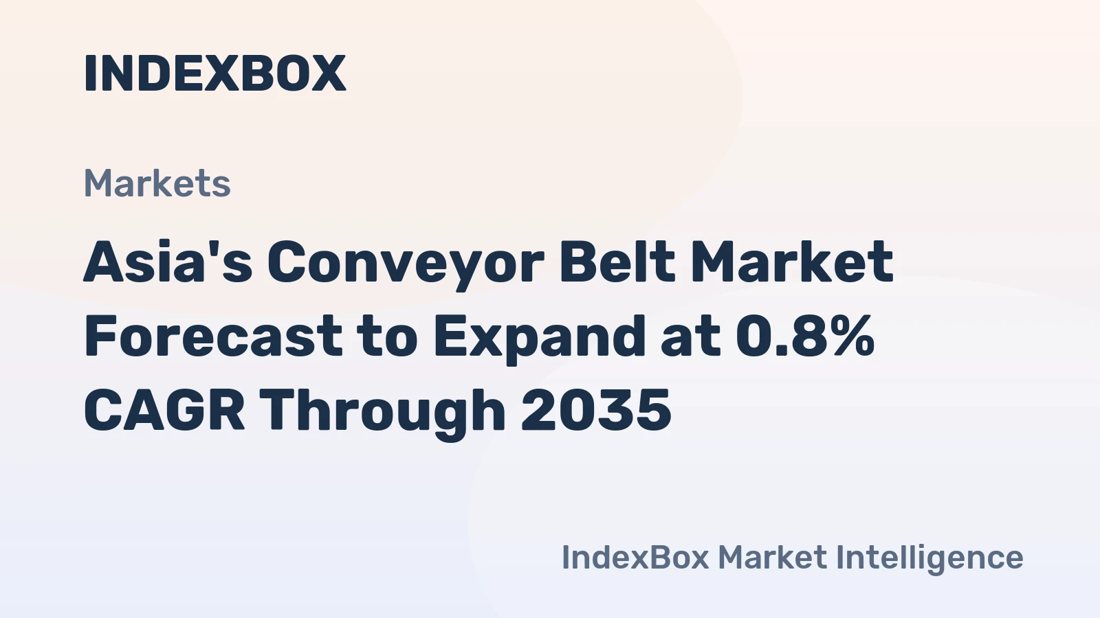 Asia's Conveyor Belt Market Forecast to Expand at 0.8% CAGR Through 2035